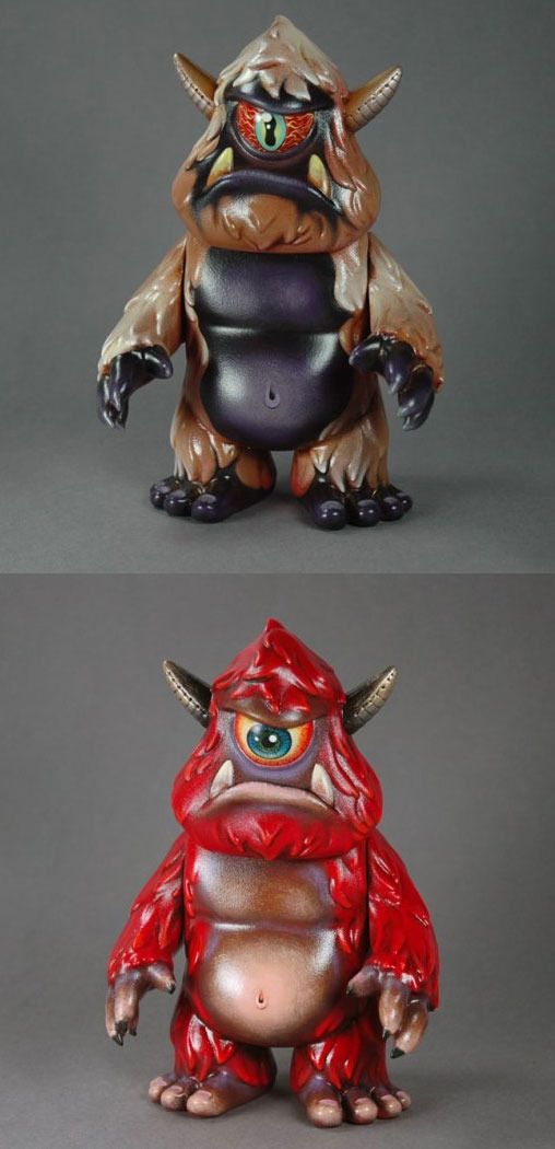 Custom painted "RED" & "BLACK" sofubi Stroll's by Joesph Whiteford... on sale now ...
